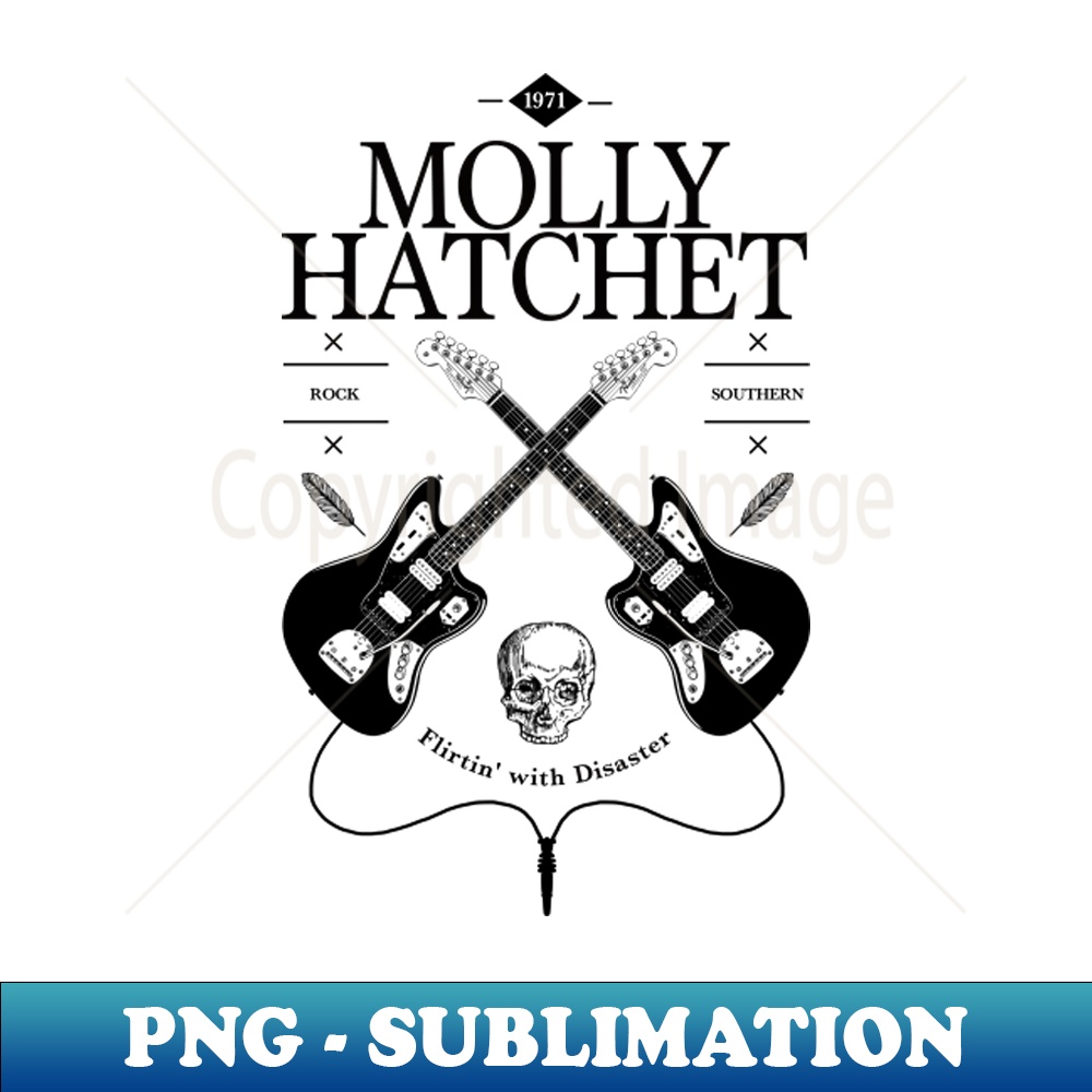 Molly Hatchet Guitar Vintage Logo - High-Quality PNG Sublima - Inspire ...
