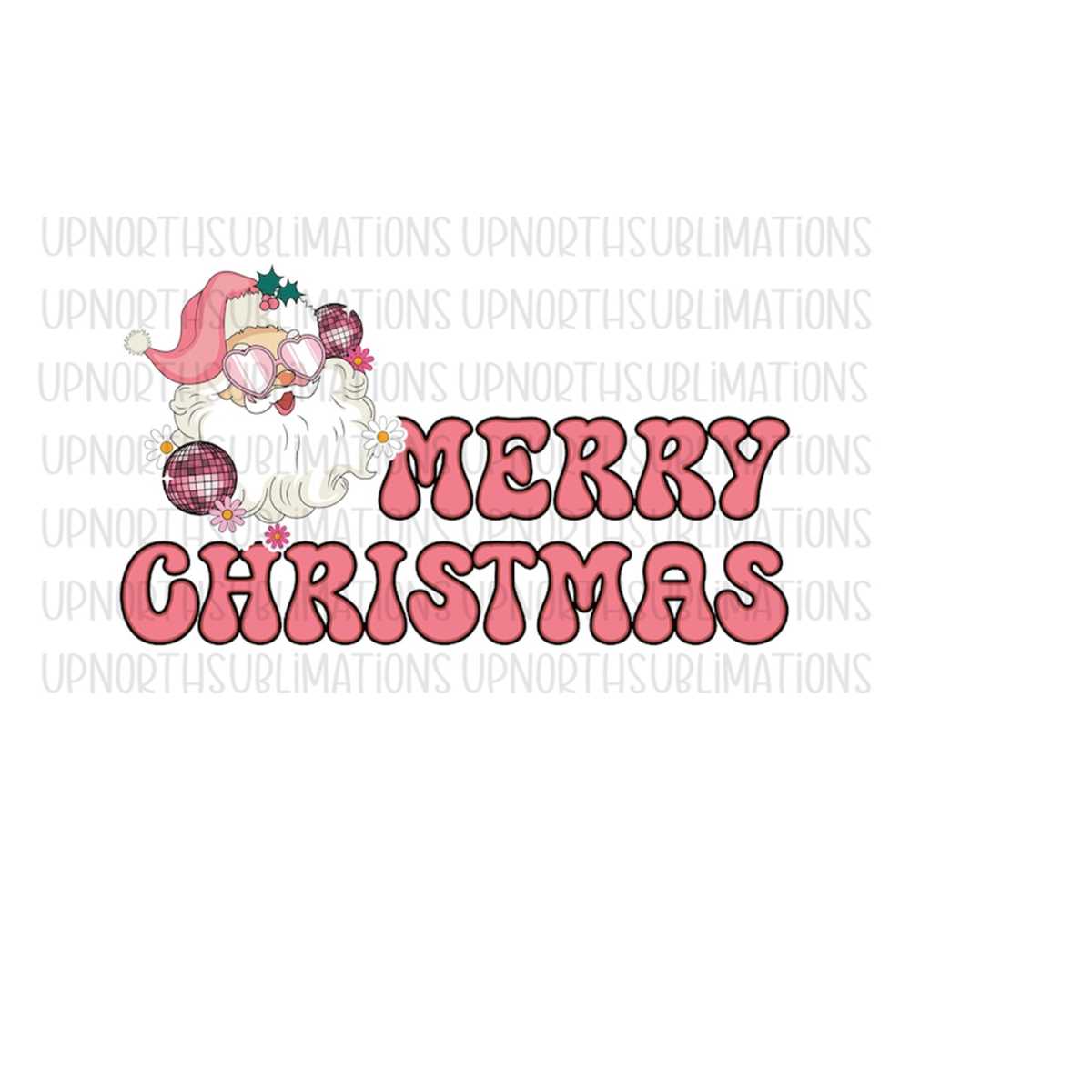 Retro Disco Santa Png, Pink Santa Png, Retro Merry Christmas - Inspire ...