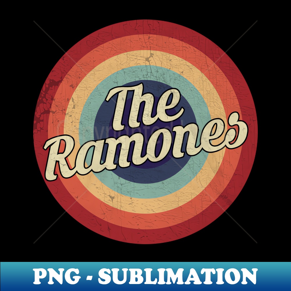 The Ramones - Retro Circle Vintage - Instant PNG Sublimation | Inspire ...