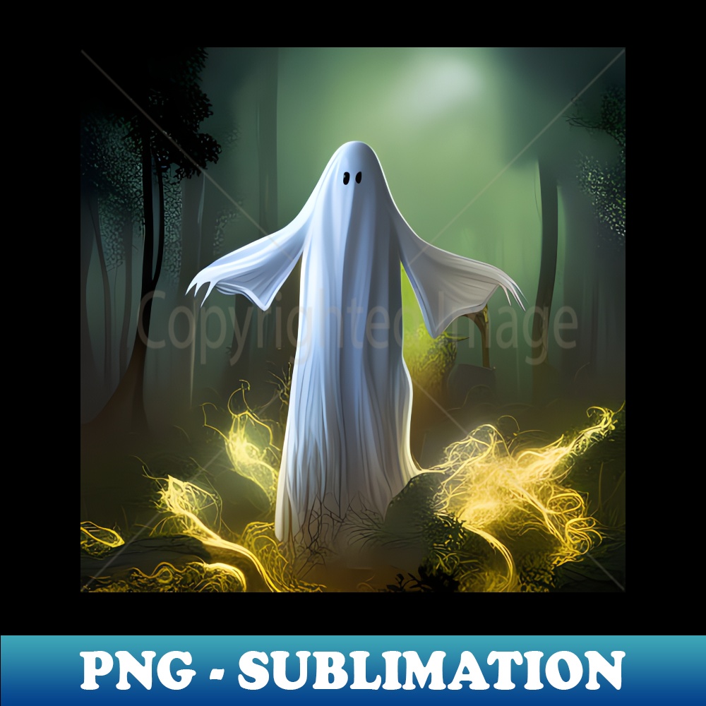 Spooky White Ghost in Forest - High-Quality PNG Sublimation - Inspire ...