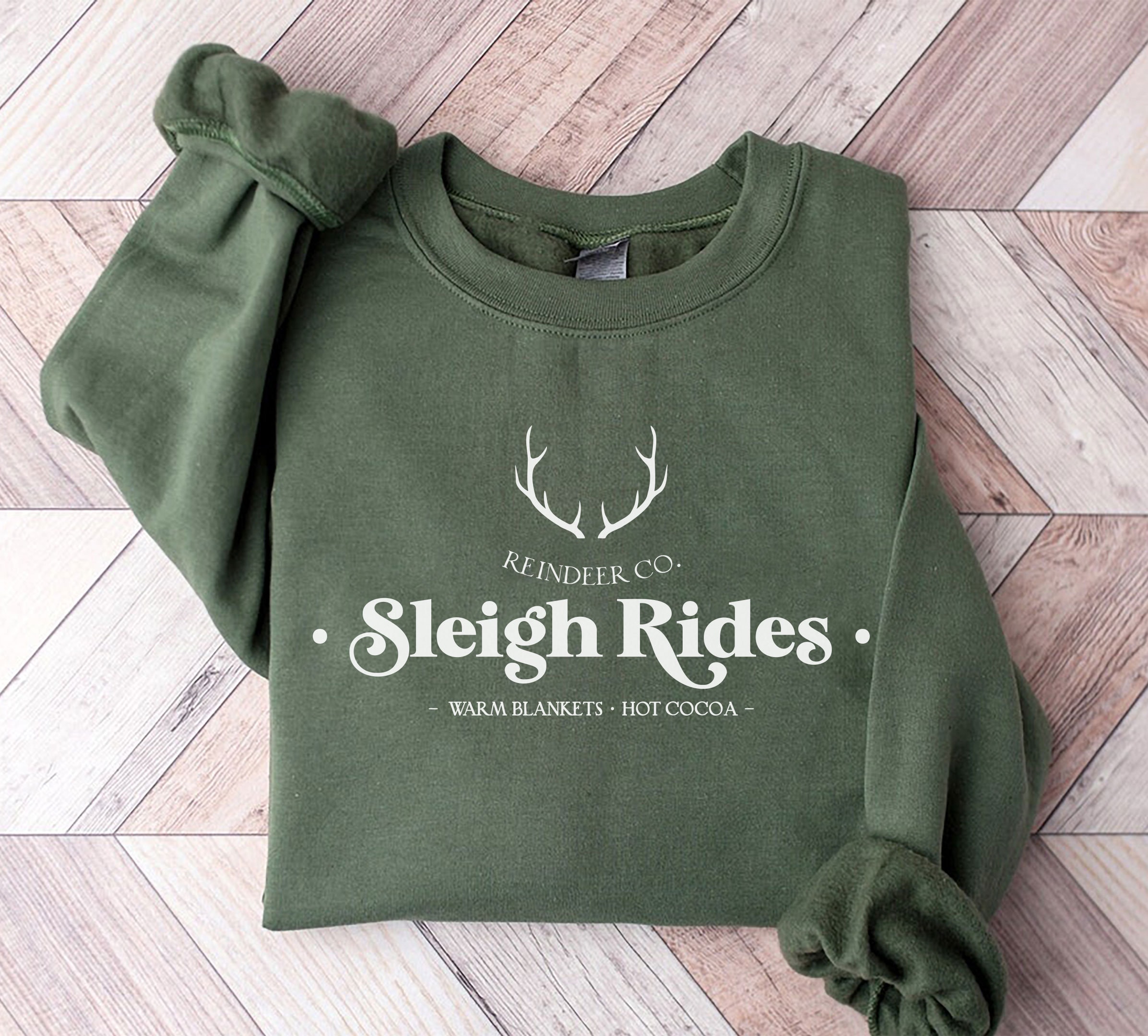 Reindeer Sleigh Rides SweaT-Shirt Png, Reindeer SweaT-Shirt - Inspire ...