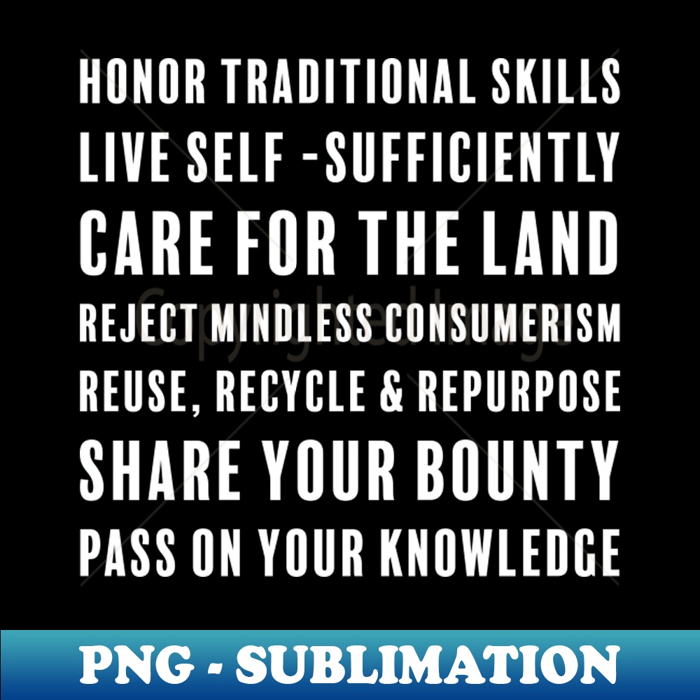 The Homesteaders Creed white text - Special Edition Sublimat | Inspire ...
