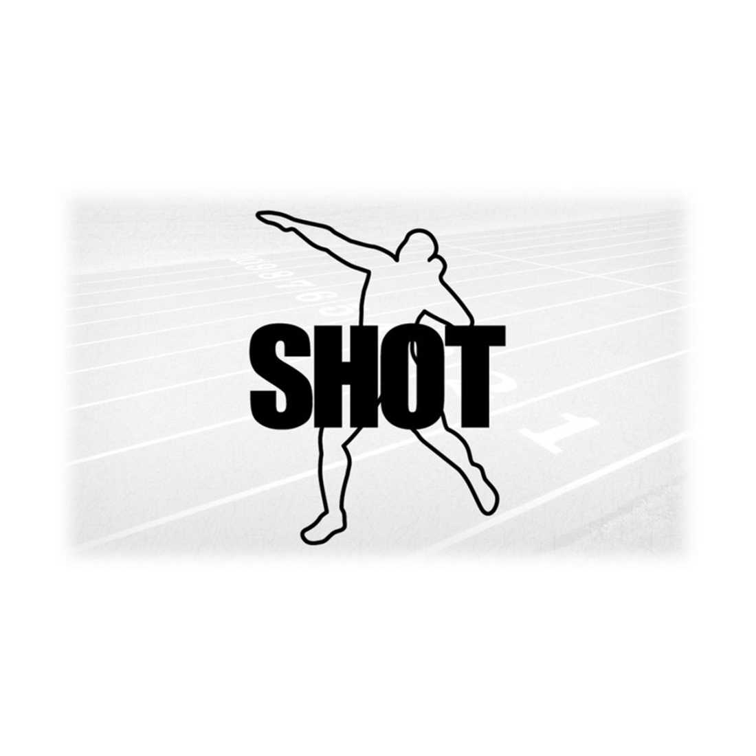 Sports Clipart: Black Track & Field Word 'Shot' with Male/M | Inspire ...