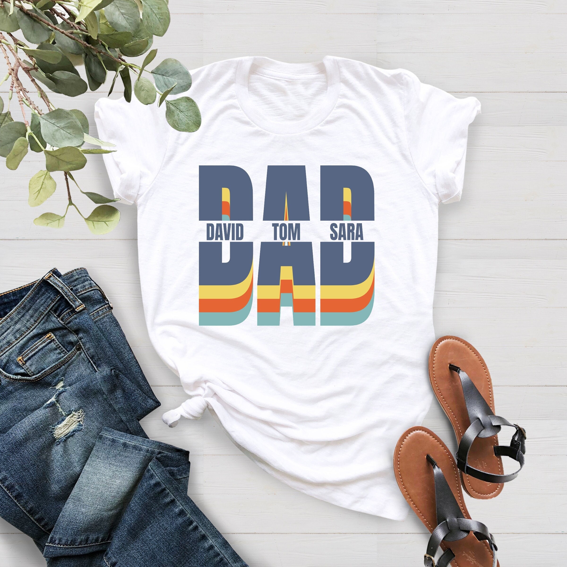 Custom Dad Shirt PNG, Dad Shirt PNG With Kids Names, Fathers - Inspire ...
