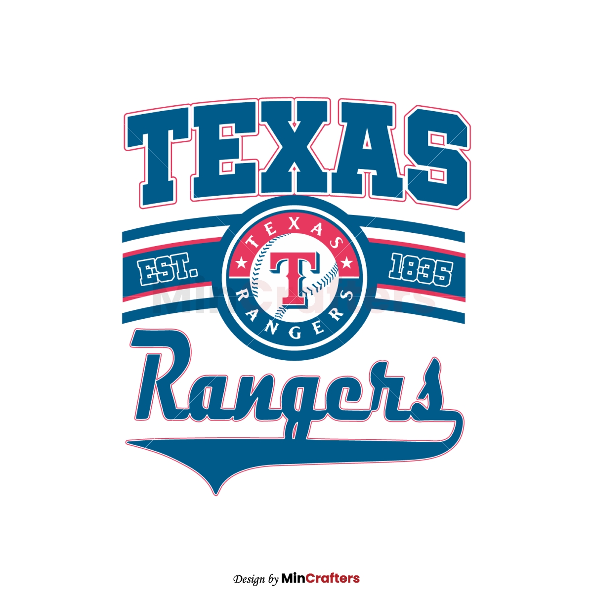 Vintage Texas Rangers Baseball Est 1835 SVG File For Cricut - Inspire ...
