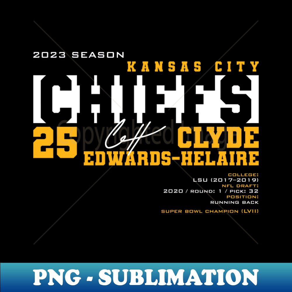 Edwards-Helaire - Chiefs - 2023 - PNG Transparent Sublimatio | Inspire ...