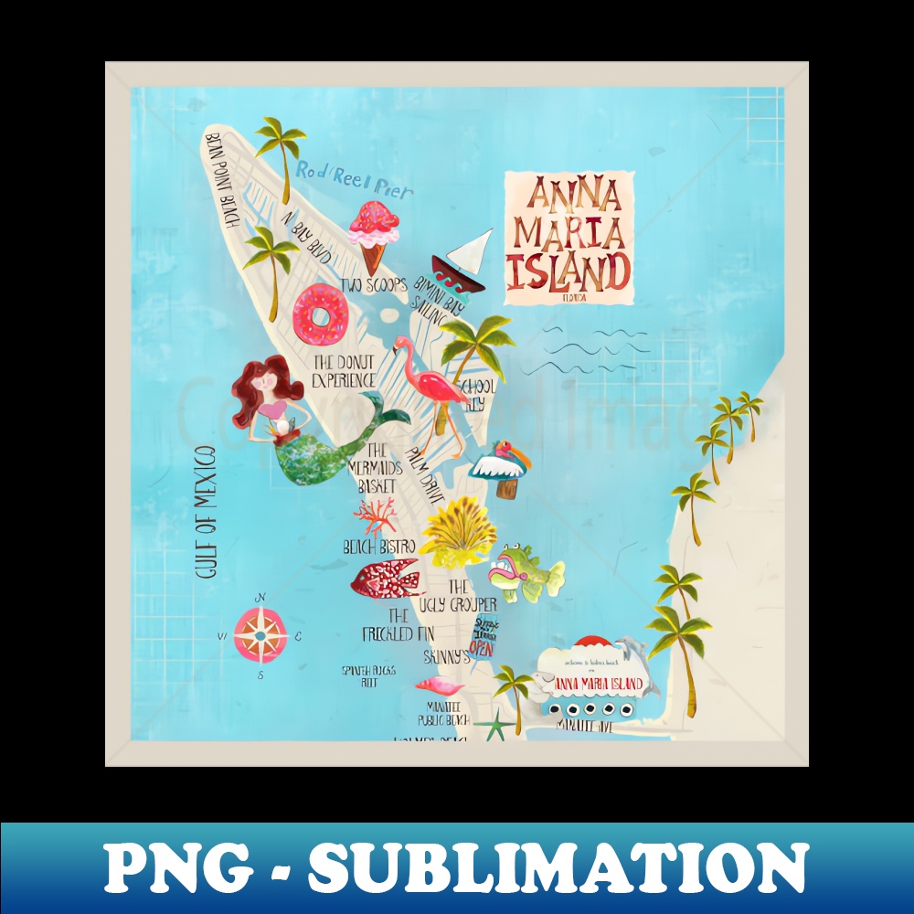 Anna Maria Island Floridacustom island map design and patter | Inspire ...