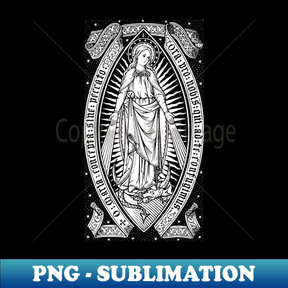 Virgin Mary Catholic Vintage Engraving - Retro PNG Sublimati | Inspire ...