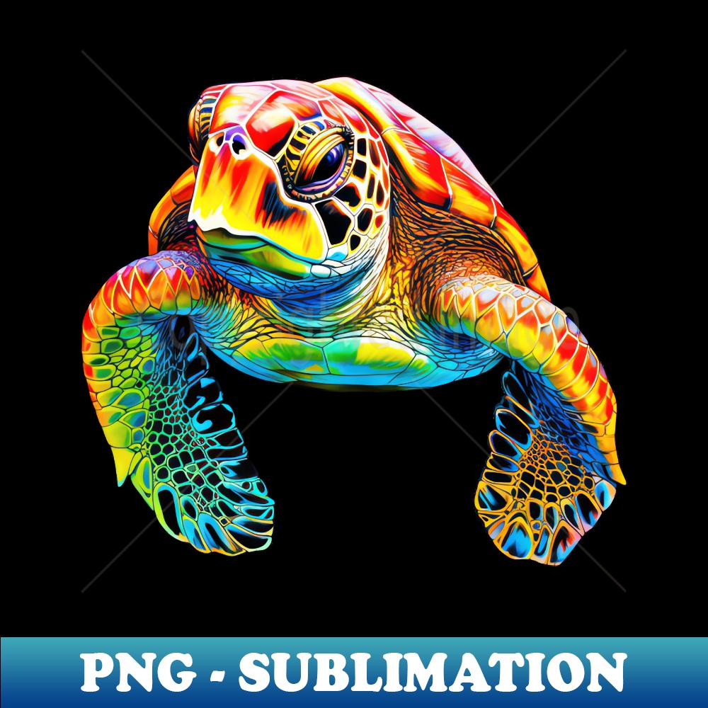 Colorful Rainbow Sea Turtle - PNG Transparent Digital Downlo | Inspire ...