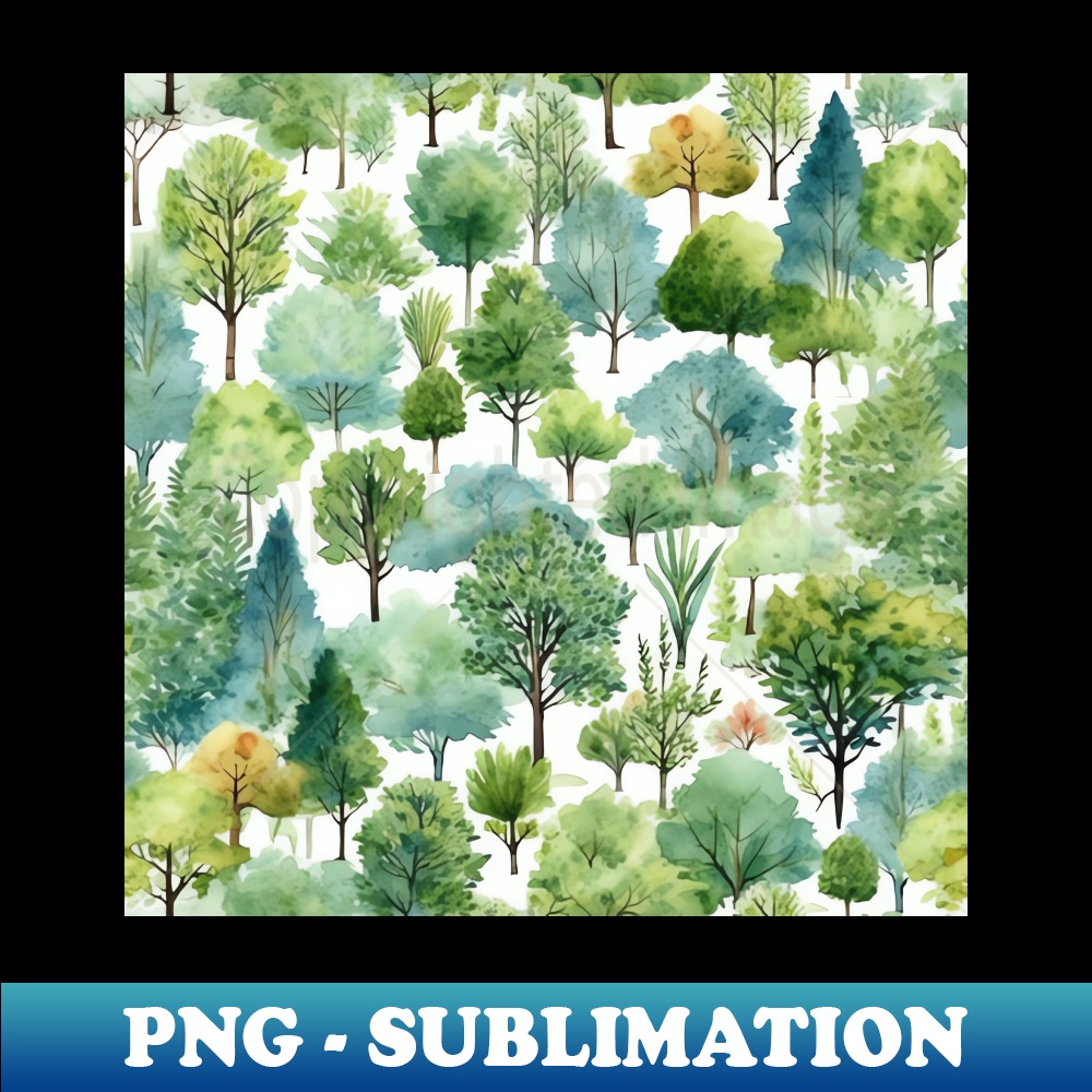 Pastel Oasis A Serene Seamless Pattern of Trees and Plants i | Inspire ...