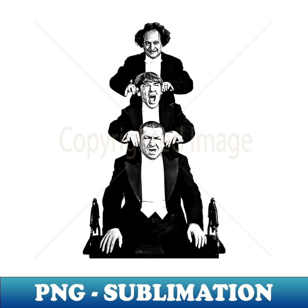 The Three Stooges - Vintage 80s Pencil Drawing Style - PNG - Inspire Uplift