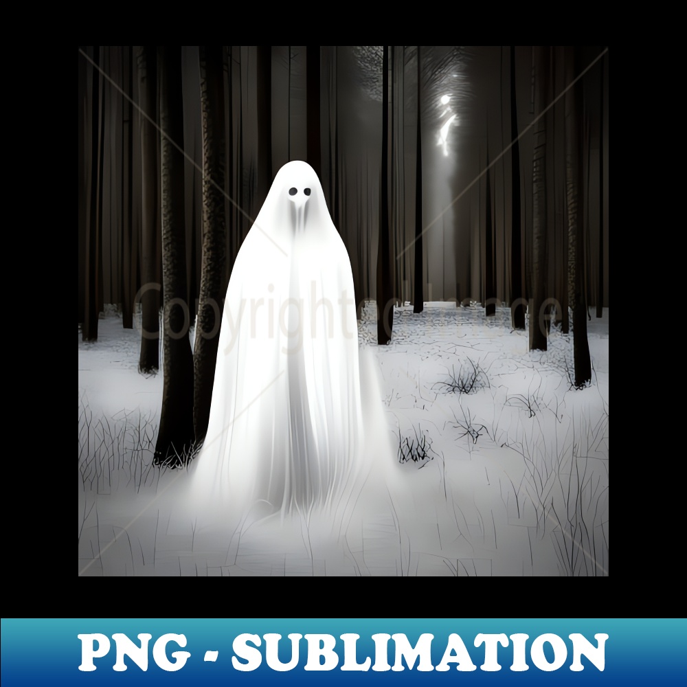 Creepy White Ghost in Forest - Premium Sublimation Digital D | Inspire ...
