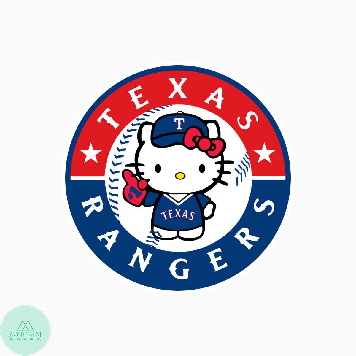 Hello Kitty Character Texas Rangers SVG | Inspire Uplift