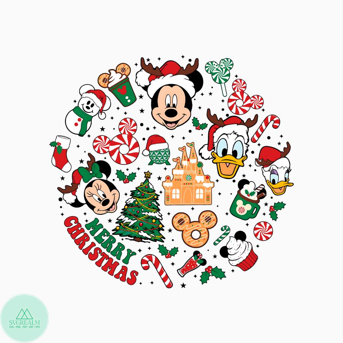 Merry Christmas Mouse And Friends PNG | Inspire Uplift