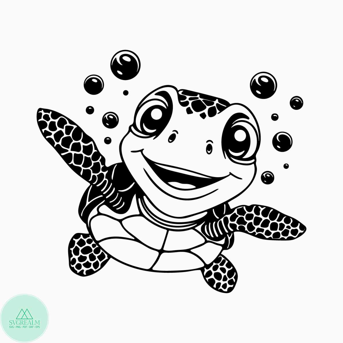 Cute Turtle SVG Swimming Water Summer Island Diving Sea Ocea | Inspire ...