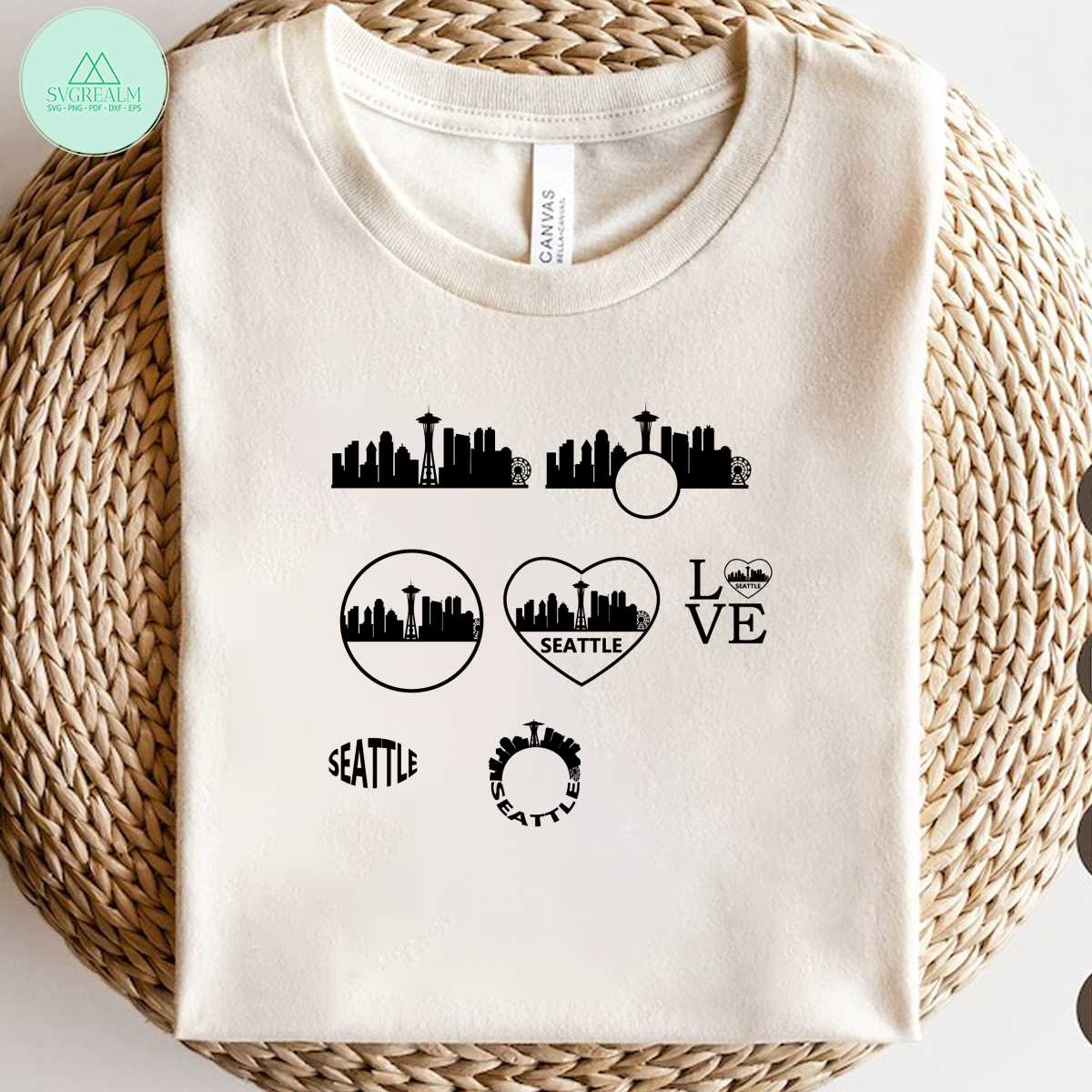 Seattle Frame Svg, Seattle Svg, Seattle Cityscape Silhouette | Inspire ...