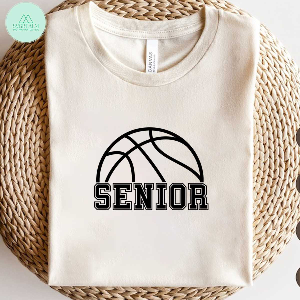 Sports Clipart: Black Half Basketball with Word 'SENIOR' in - Inspire ...