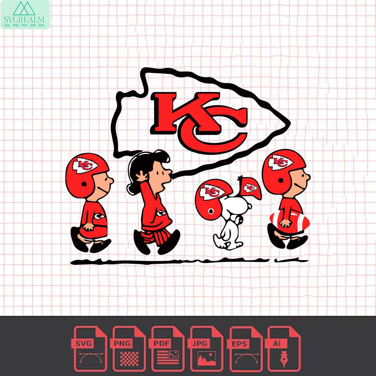 Snoopy The Peanuts Kansas City Chiefs SVG | Inspire Uplift