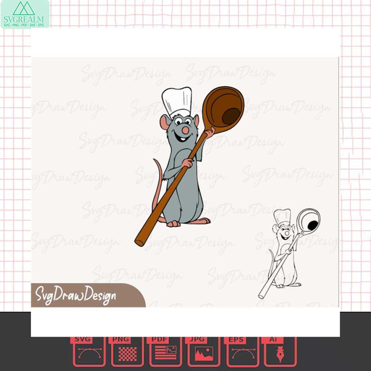 Remy Svg, mouse png shirt files for cricut and silhouette | Inspire Uplift