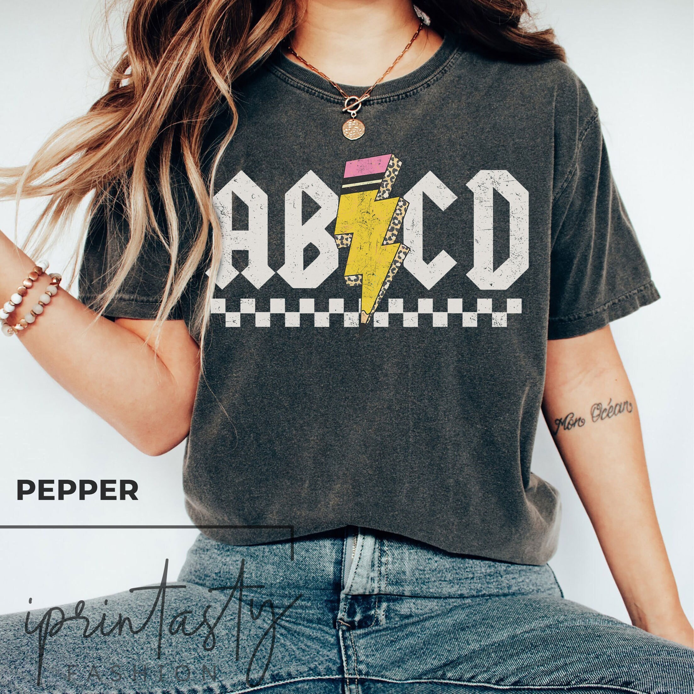 Retro ABCD Teacher Shirt Png, Teacher Shirt Png, Back To Sch - Inspire ...