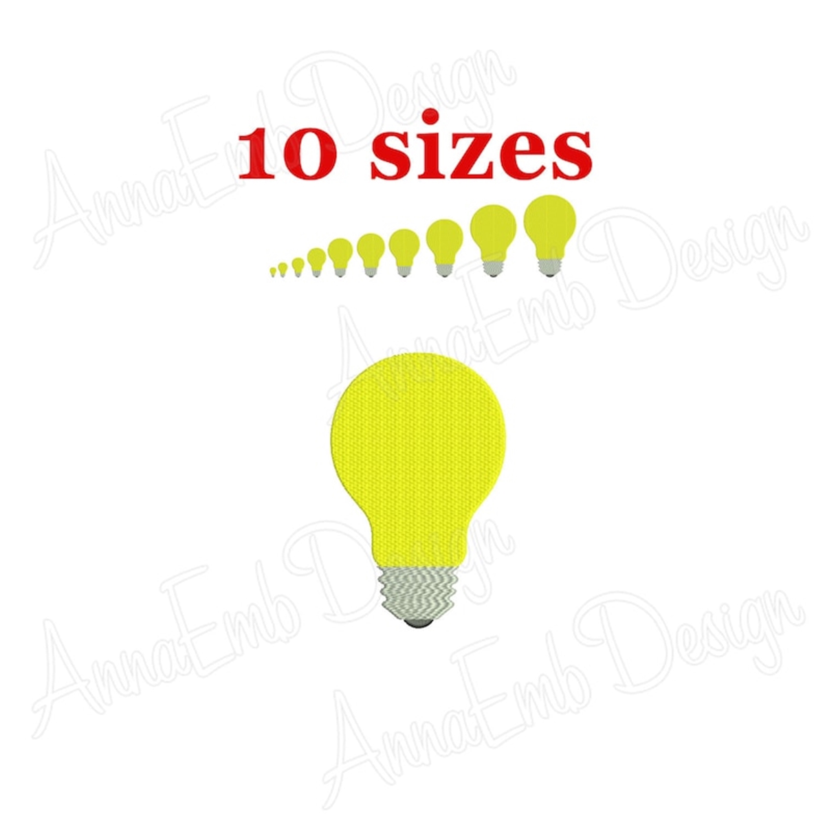 Light Bulb embroidery design. Light Bulb mini Embroidery. Li | Inspire ...