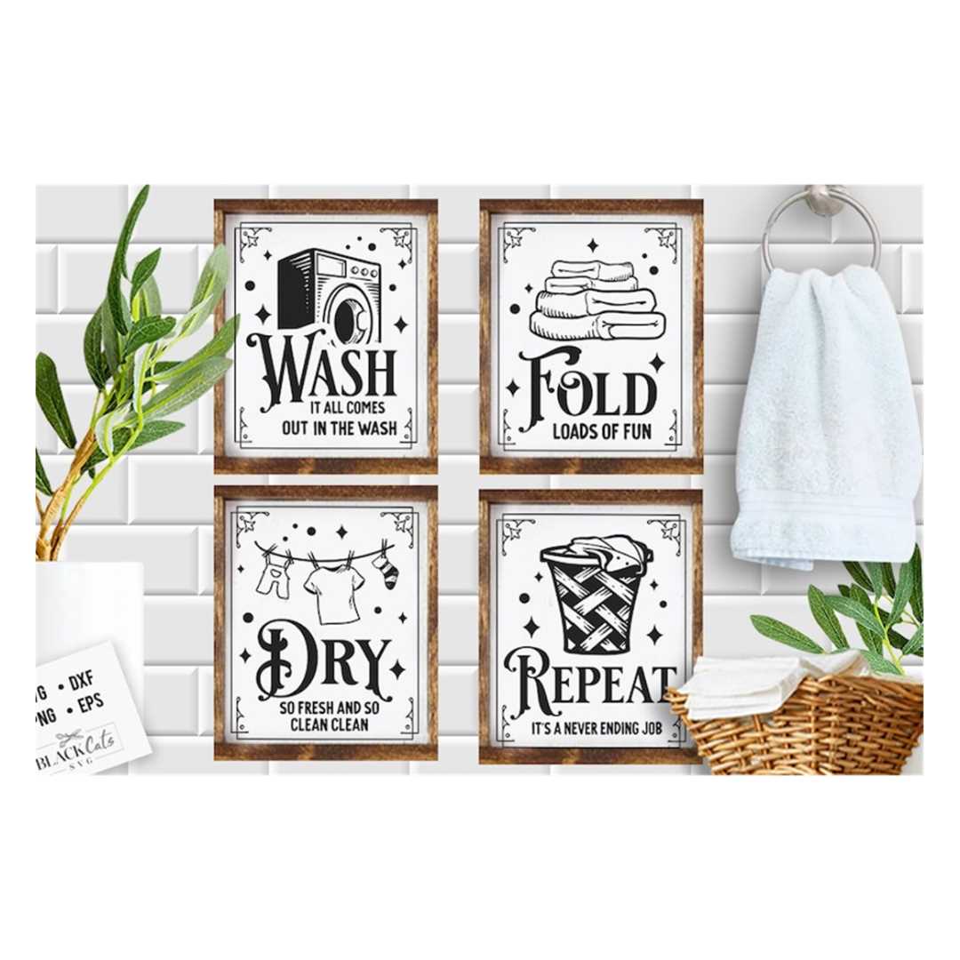 Wash dry fold repeat posters svg, laundry room svg, laundry | Inspire ...