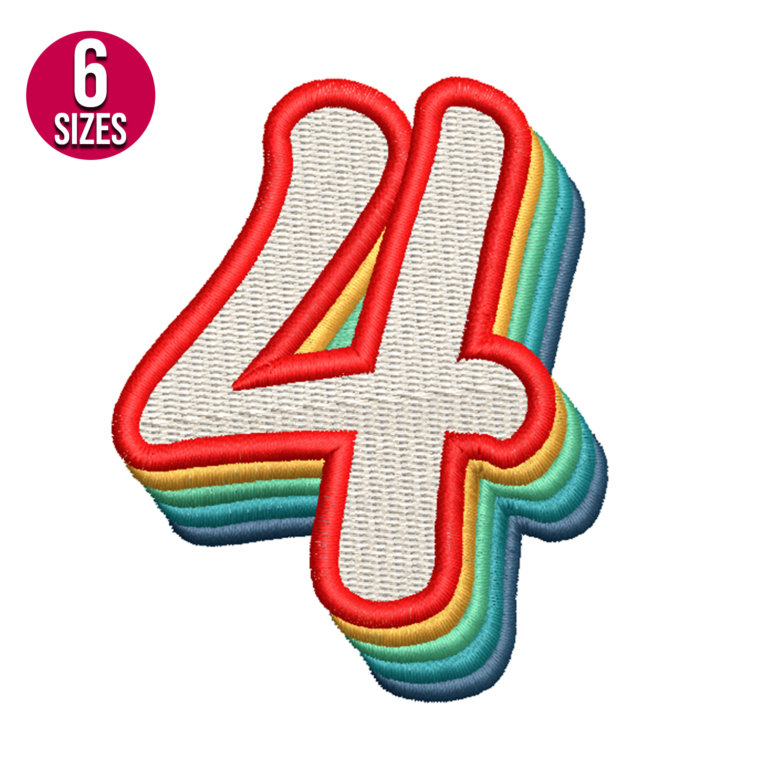 Retro Number four 4 embroidery design, Machine embroidery pa | Inspire ...