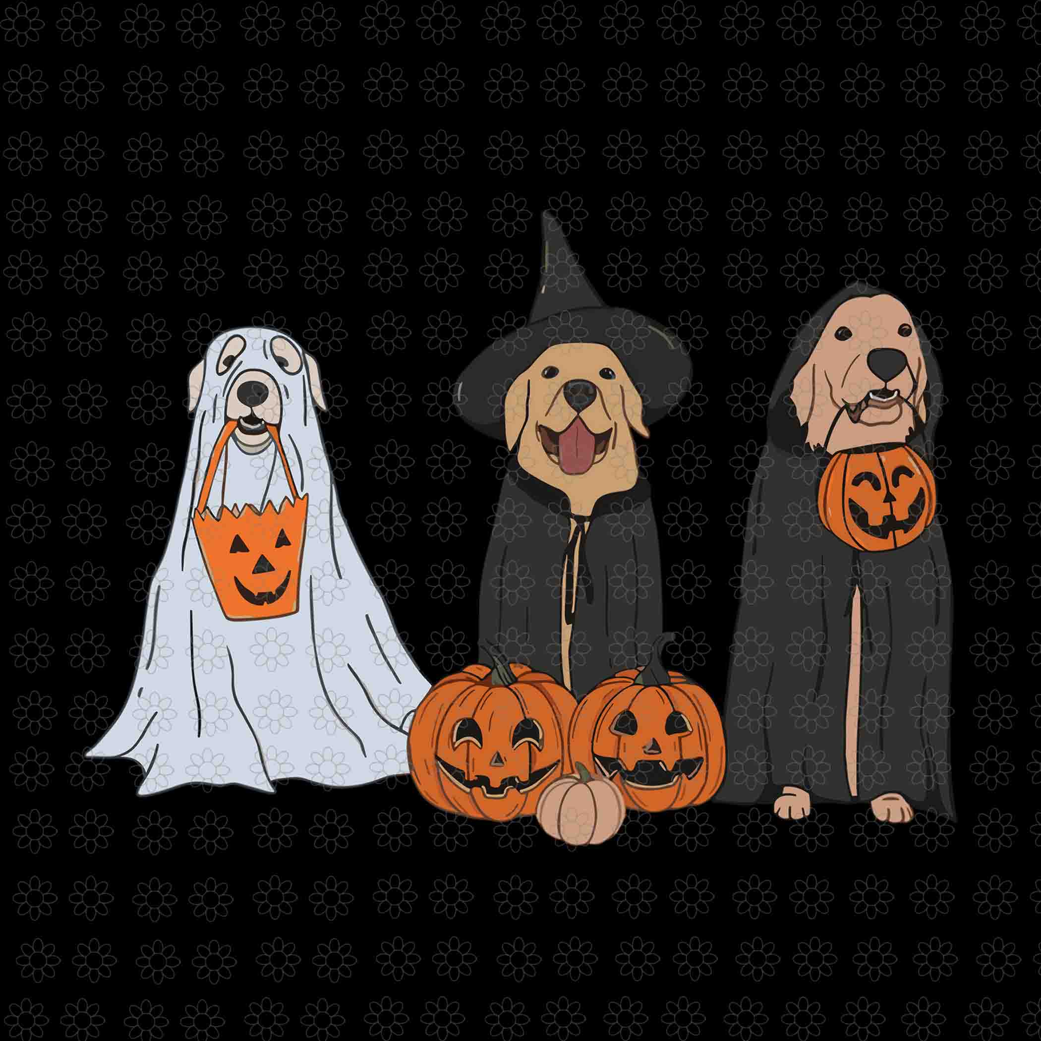 Halloween Labrador Golden Retriever Ghost Dog Witch Png, Gol | Inspire ...