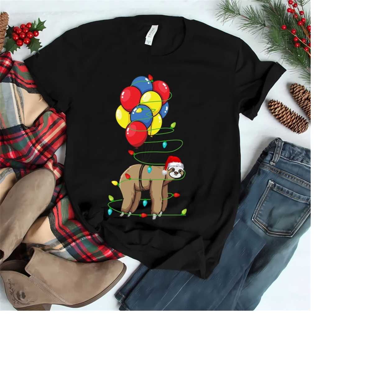 Christmas Sloth Cute, Sloth Christmas Sweatshirt, Sloth Merr | Inspire ...