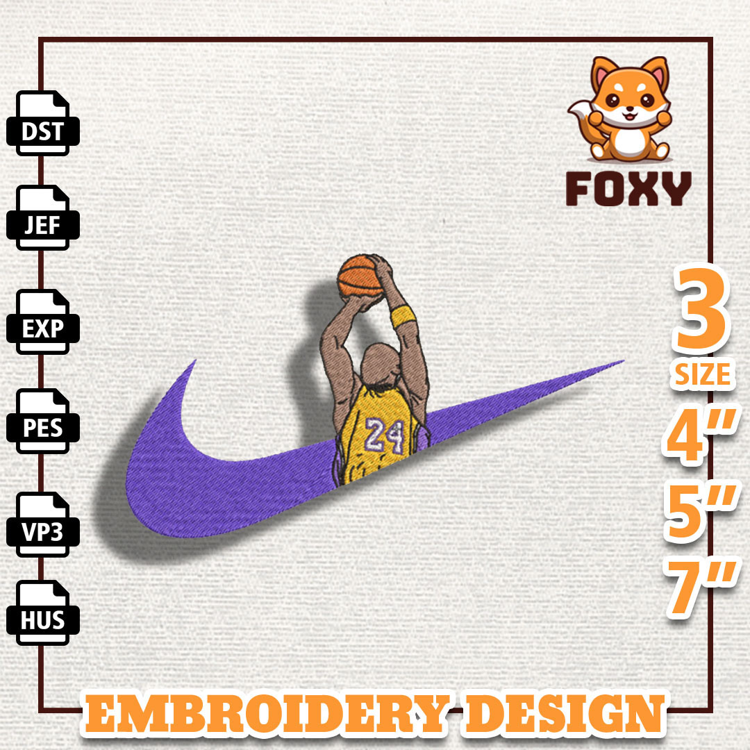 NIKE Kobe Bryant Embroidery Design, NBA Basketball Embroider - Inspire ...