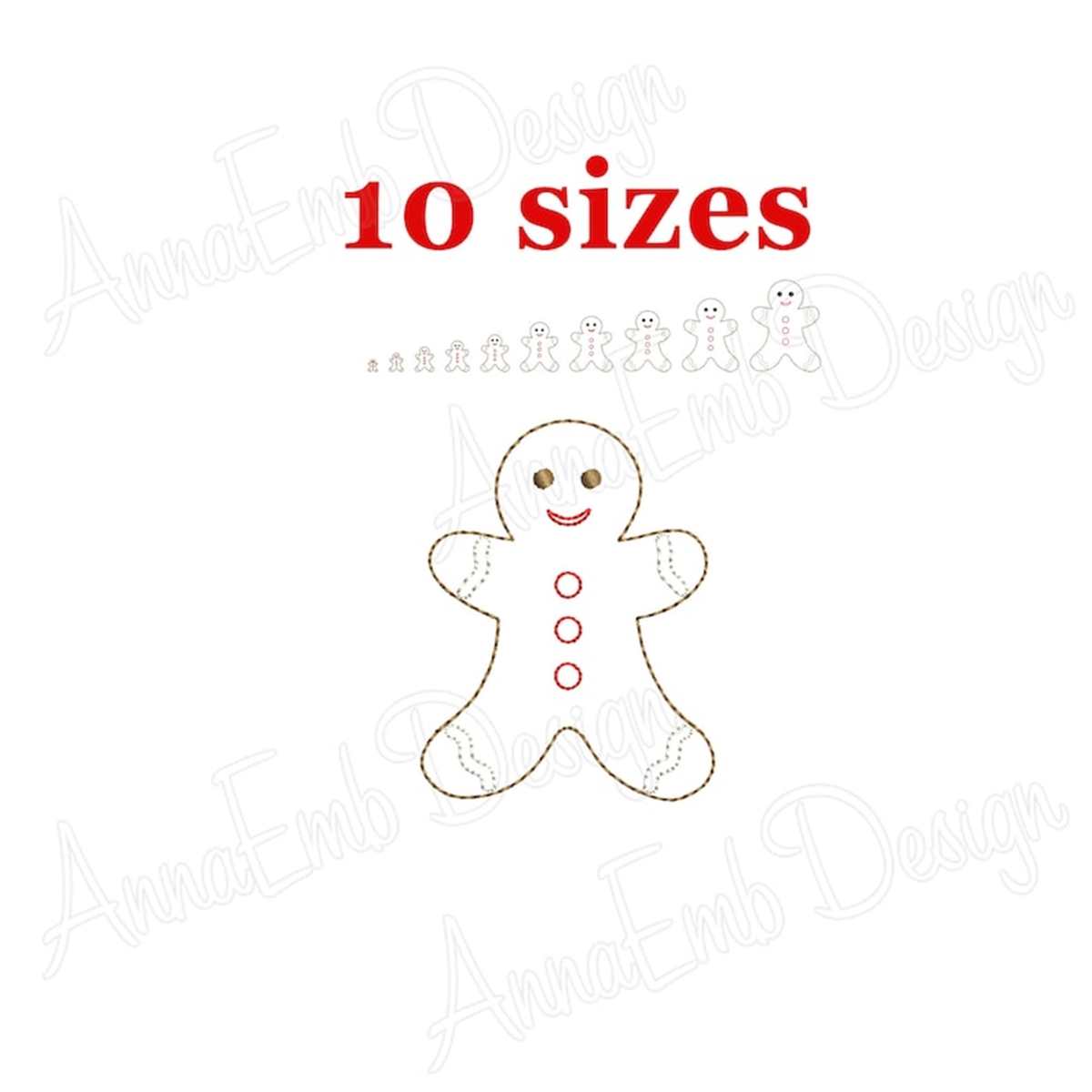 Gingerbread Man embroidery design. Mini Gingerbread Man. Chr - Inspire ...