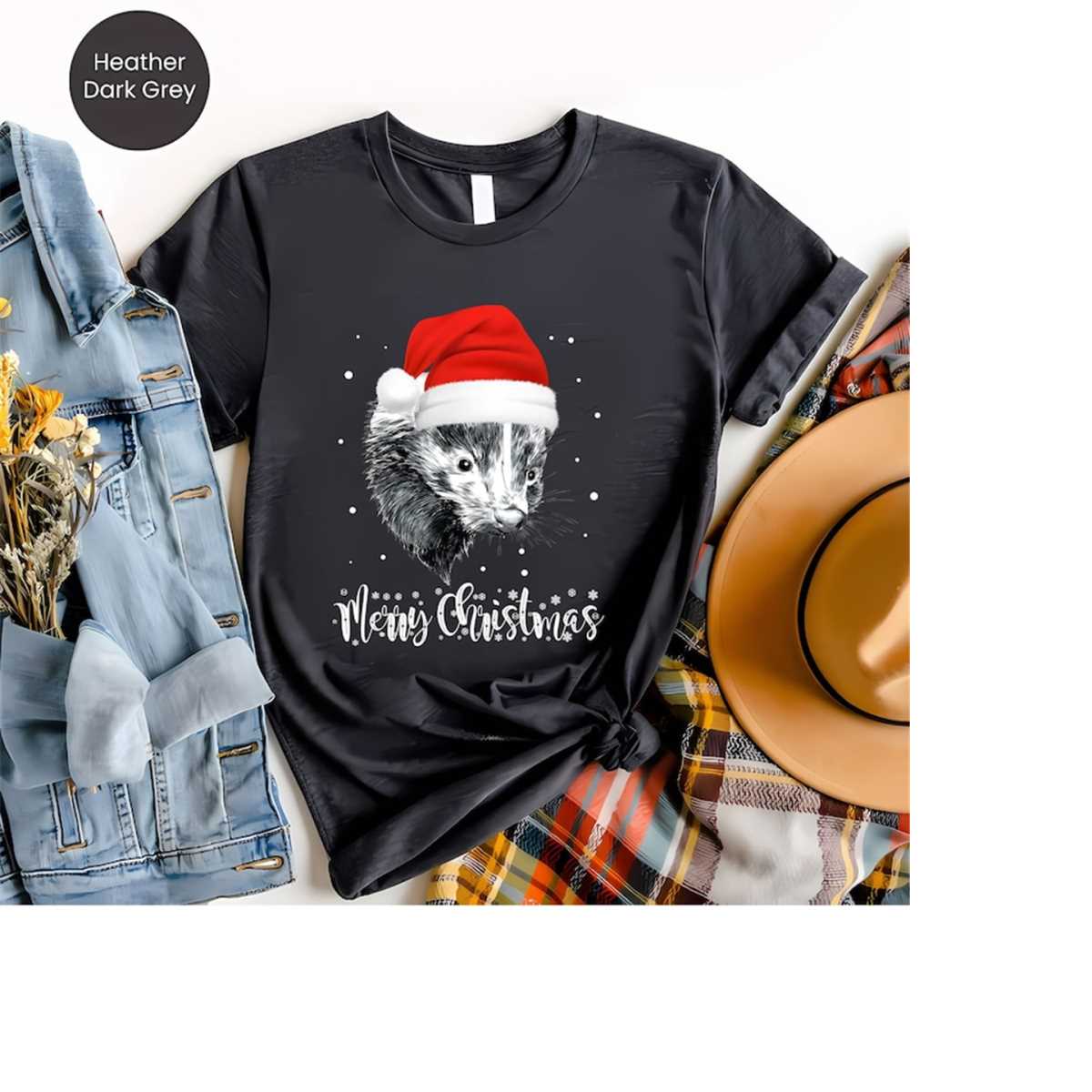 Funny Christmas Skunk T shirt,Santa Skunk Christmas T-shirt | Inspire ...