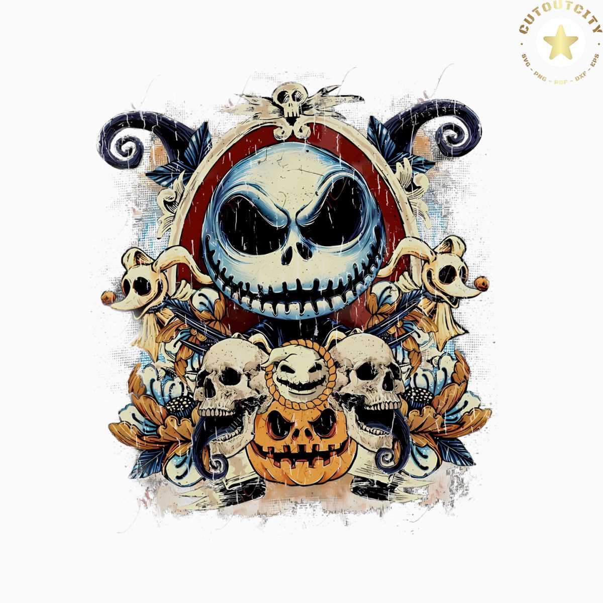 Vintage Nightmare Before Christmas Horror Animation PNG | Inspire Uplift