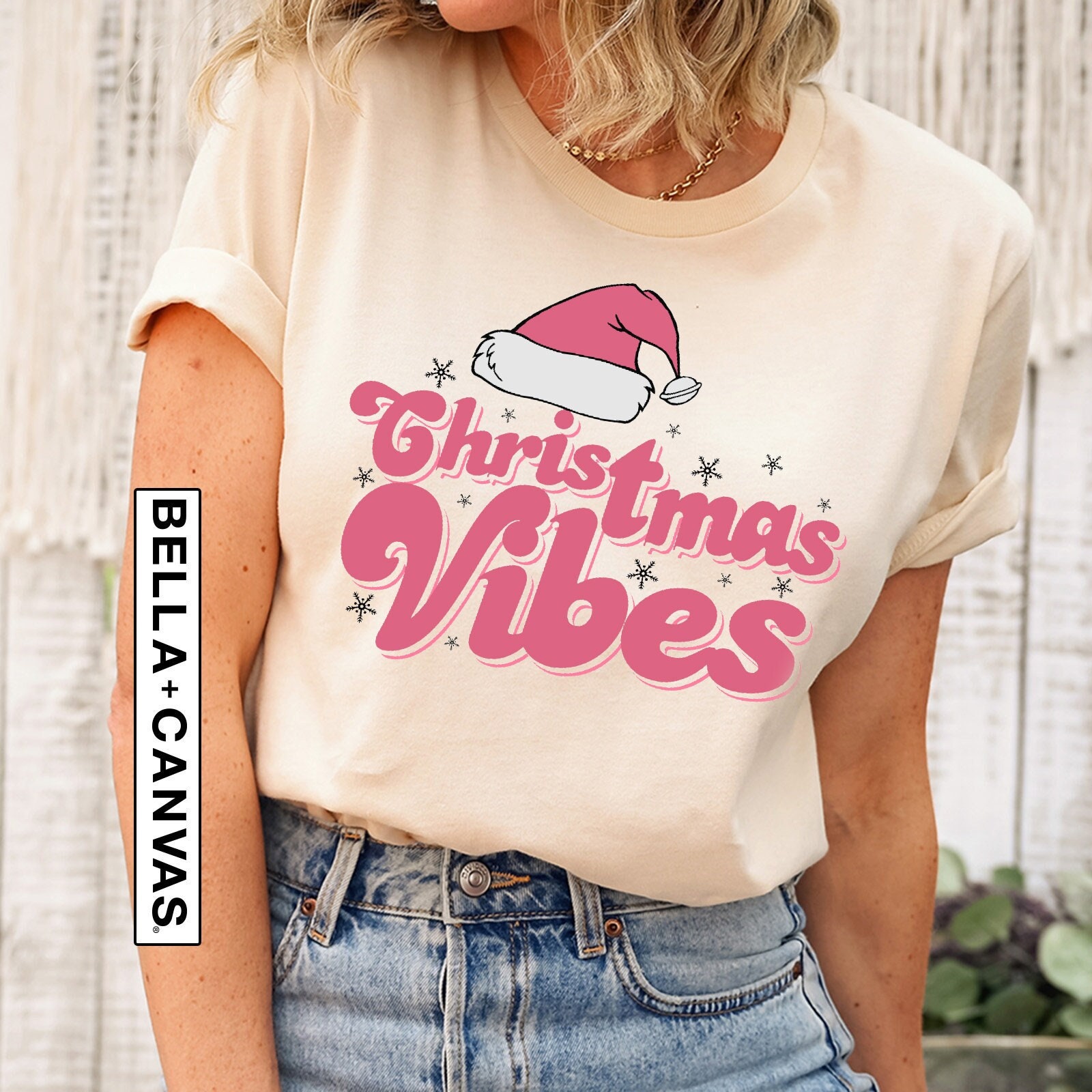 Pink Christmas Vibes Shirt PNG, Cute Christmas Shirt PNG, Ch - Inspire ...