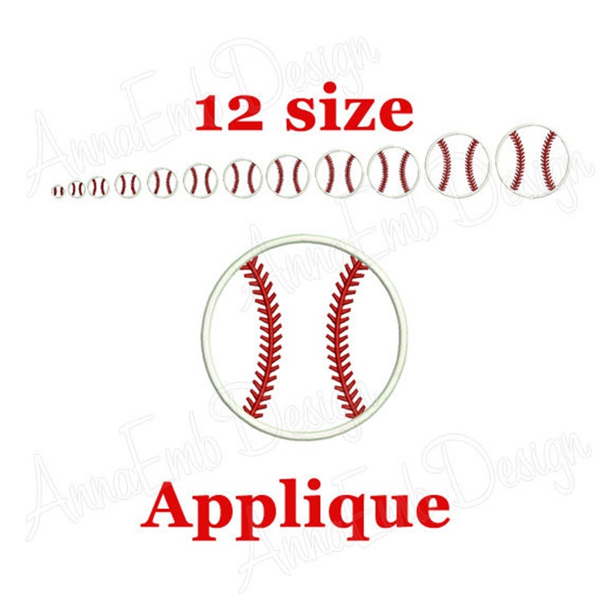 Baseball Applique Embroidery Design. Mini Baseball. Softball | Inspire ...