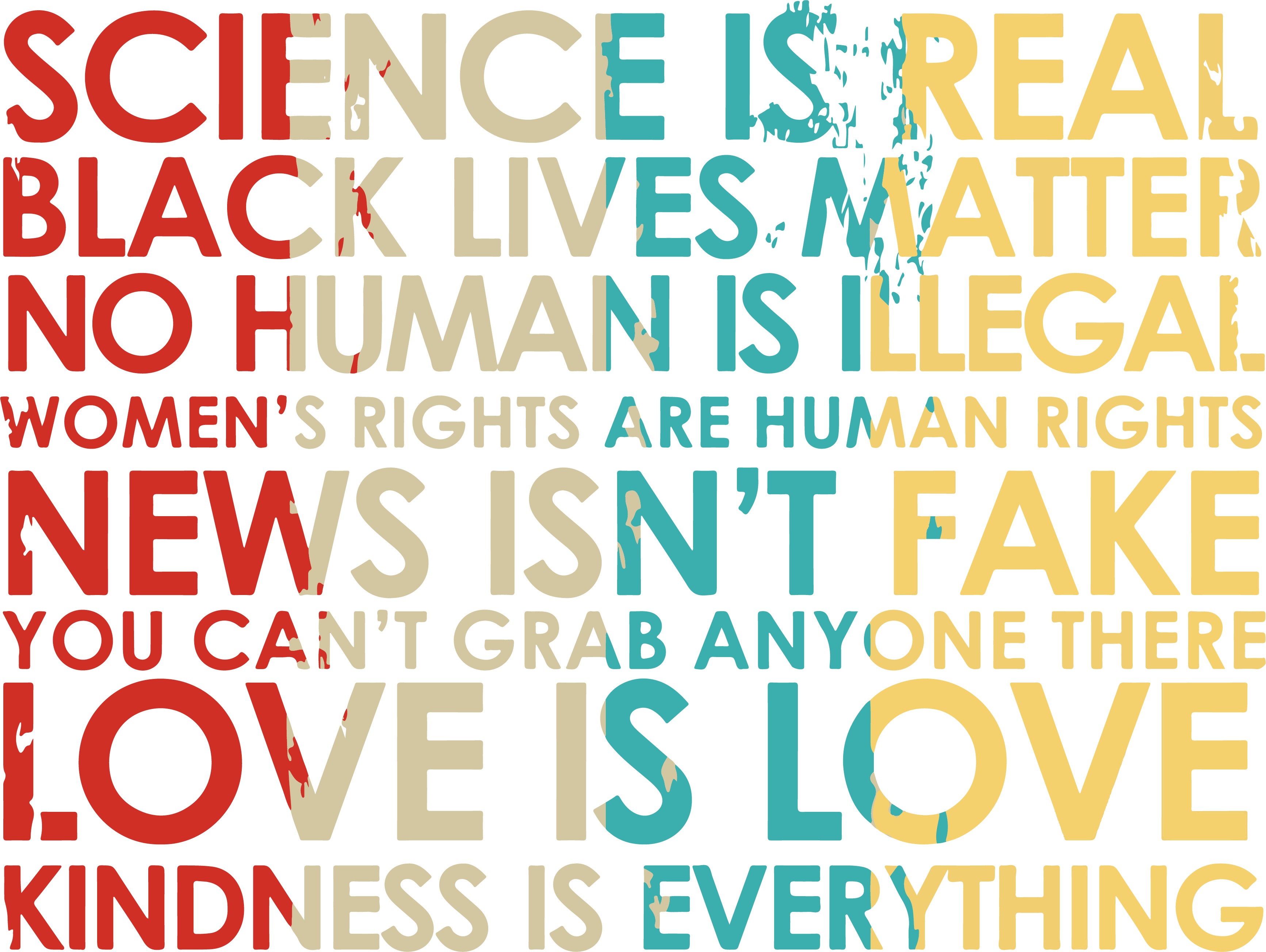 Science Is Real, Black Lives Matter, No Human Is Illegal, Wo | Inspire ...