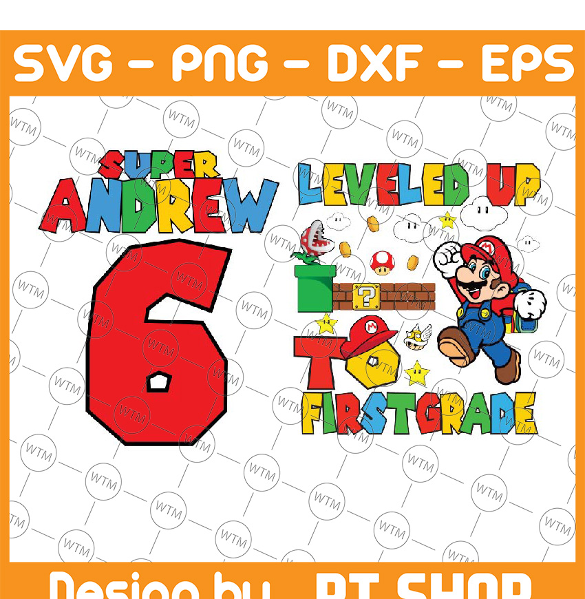 Personalized Super Mario Leveled Up To Kindergarten Png, Mar - Inspire ...