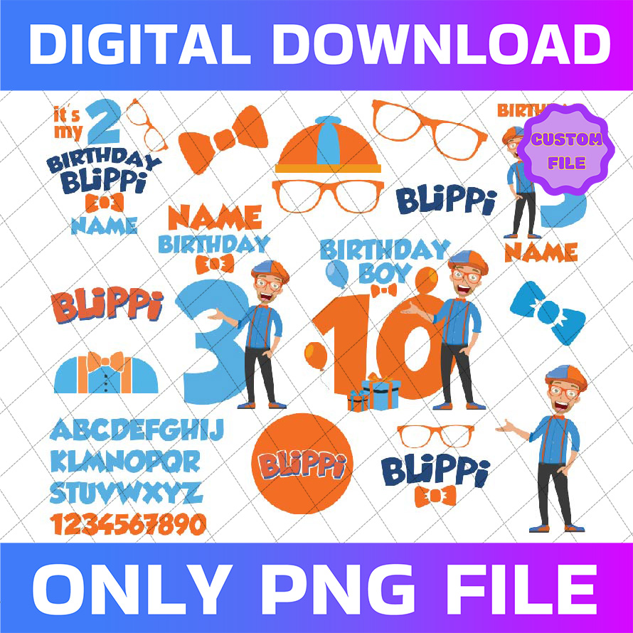 Personalized Blippi bundle Birthday svg, Blippi Family svg, | Inspire ...