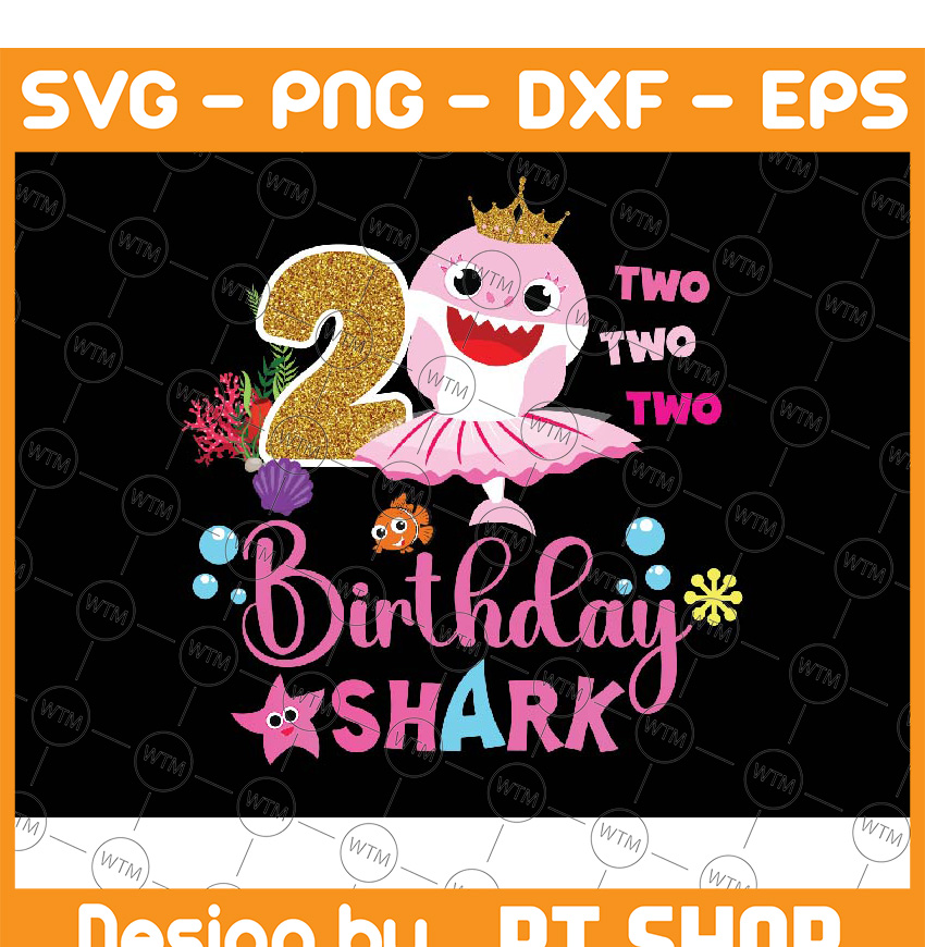 Shark Birthday Png, 2 Years Old 2nd Png, Shark Two Two Png, | Inspire ...