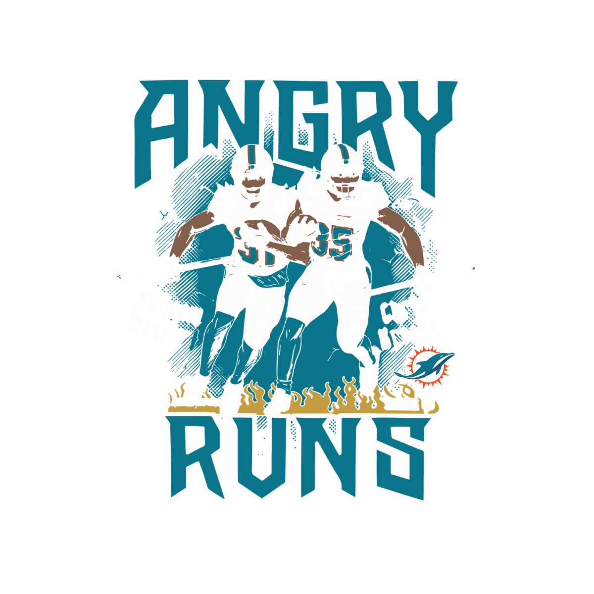 Angry Runs Dolphins Mostert And Brooks SVG Download | Inspire Uplift