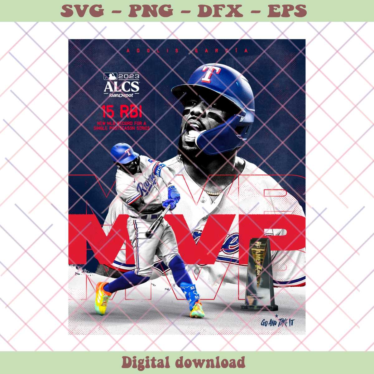 MVP Adolis Garcia El Bombi Texas Rangers PNG Download | Inspire Uplift