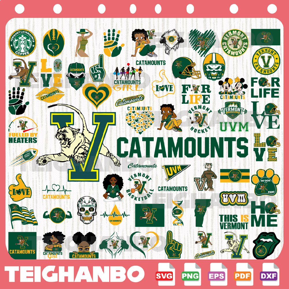 64 Files Vermont Catamounts Team Bundle Svg, Vermont Catamou - Inspire ...