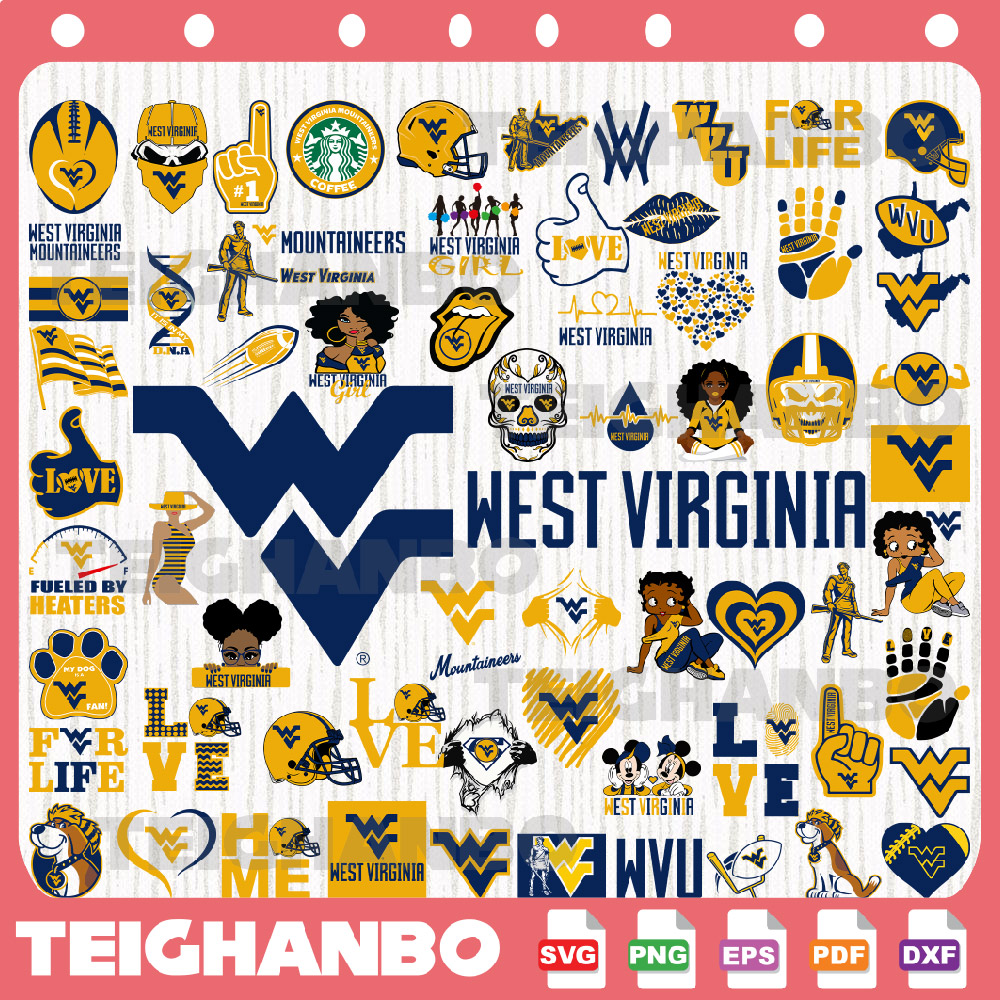 69 Files West Virginia Mountaineers Team Bundle Svg, West Vi | Inspire ...