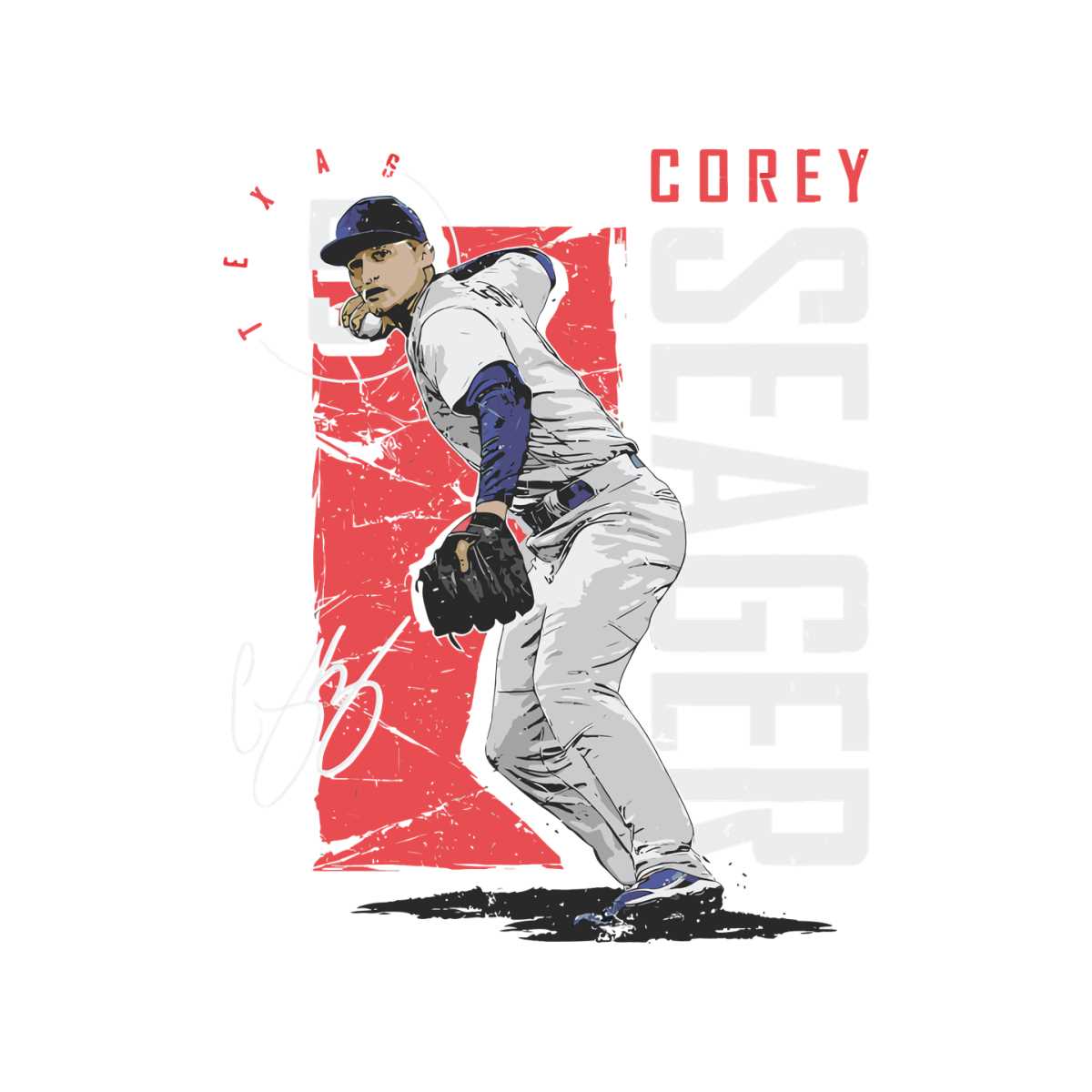 Corey Seager Texas Rangers Player SVG Graphic Design File | Inspire Uplift