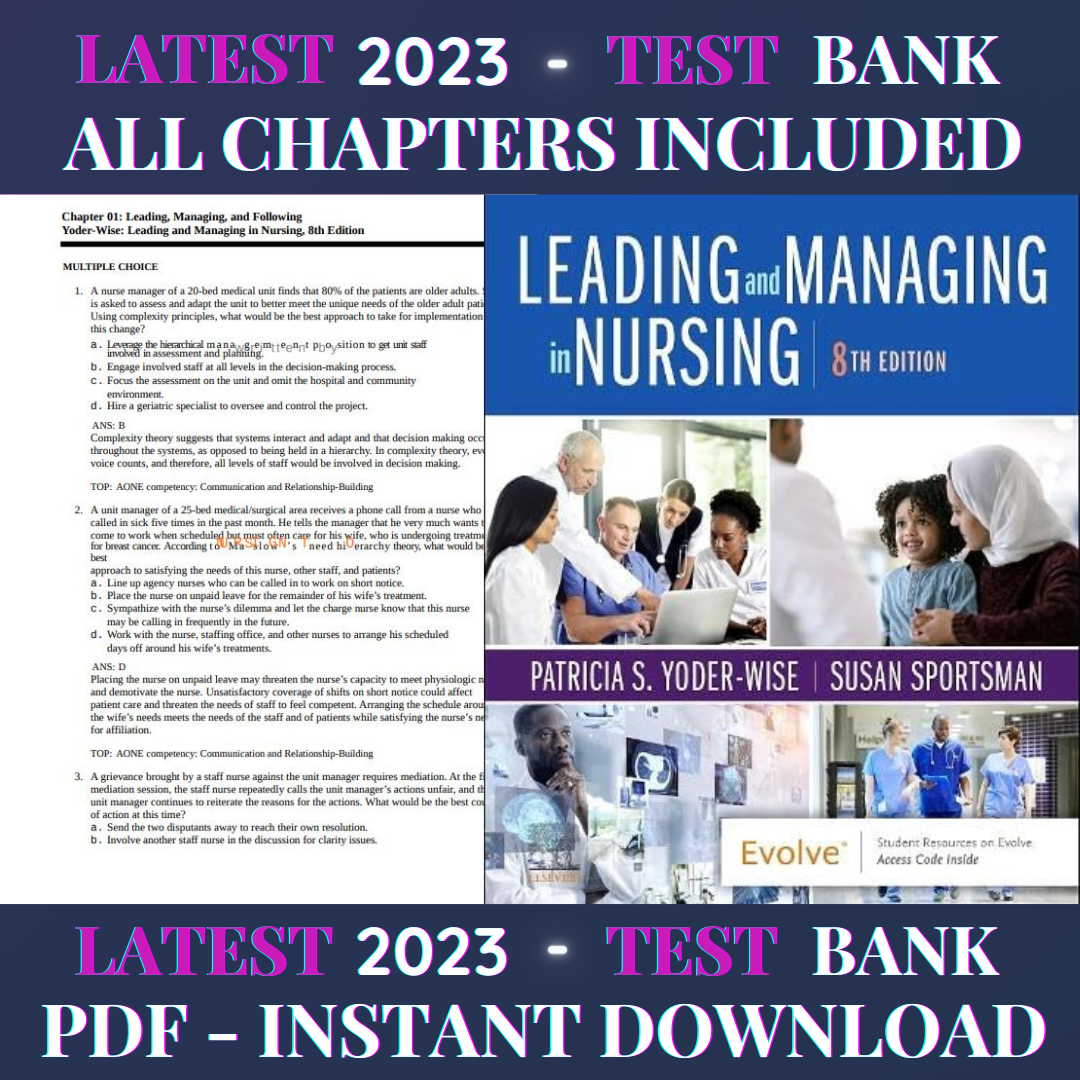 Latest 2023 Leading and Managing in Nursing, 8th Edition Pat - Inspire ...