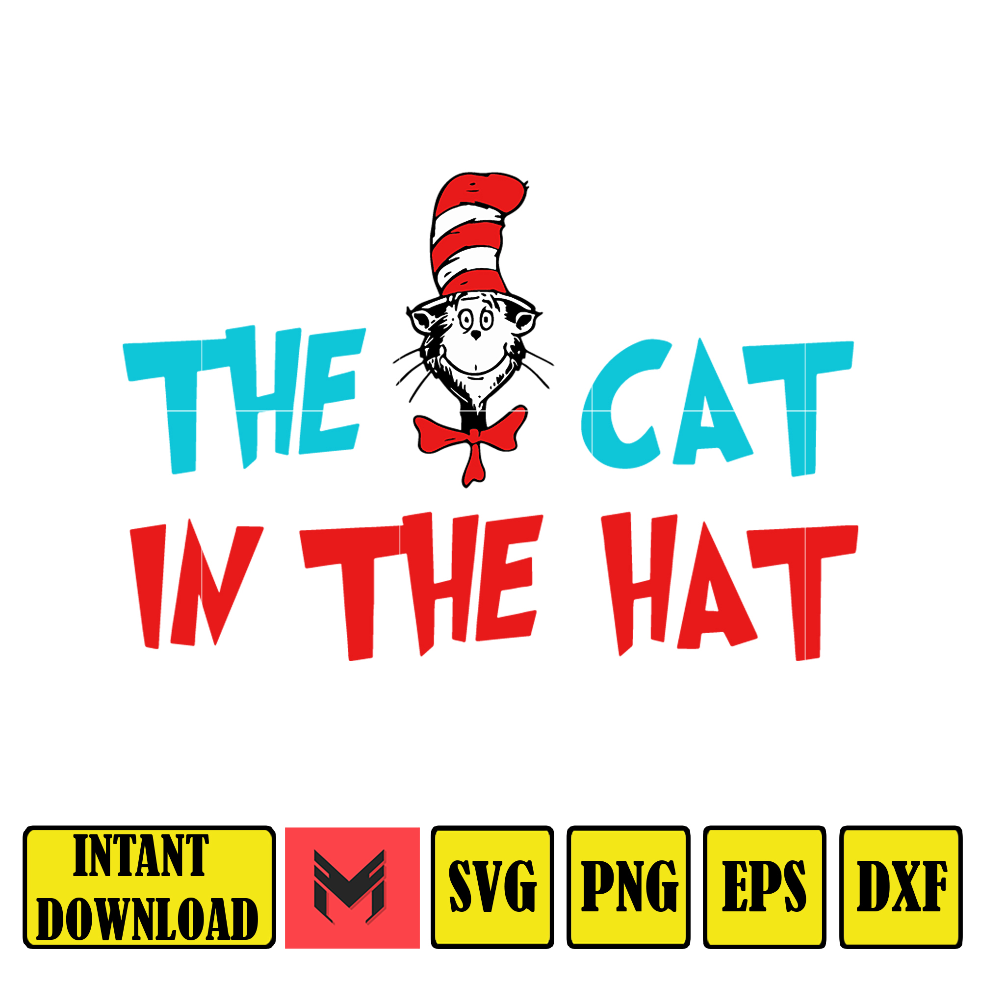 The cat in the hat , Dxf, Png, Dr.Suess book Png, Dr. Suess | Inspire ...