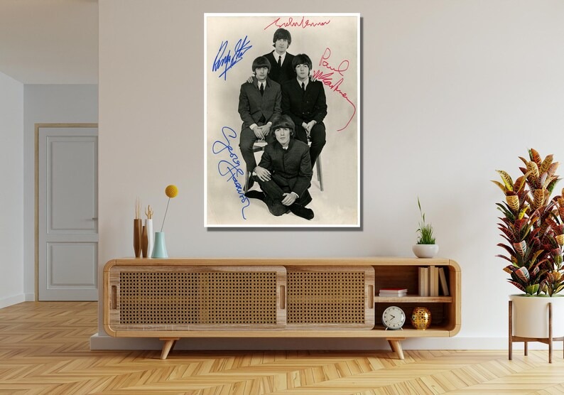 Beatles Signed Photo Ready To Hang Canvas,Autograph Photo Jo | Inspire ...