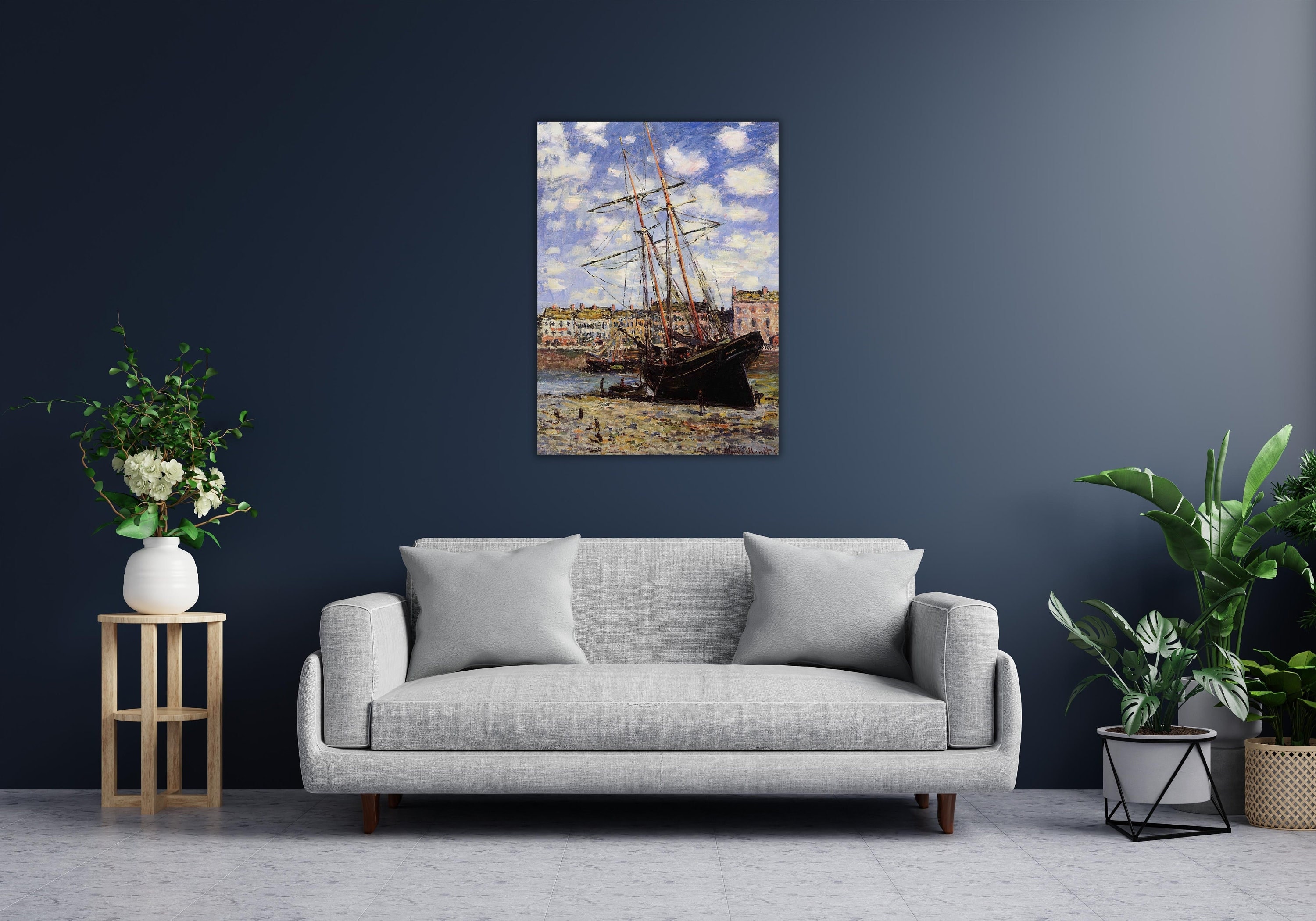 Claude Monet Boat Lying at Low Tide Ready To Hang Canvas,Cla | Inspire ...