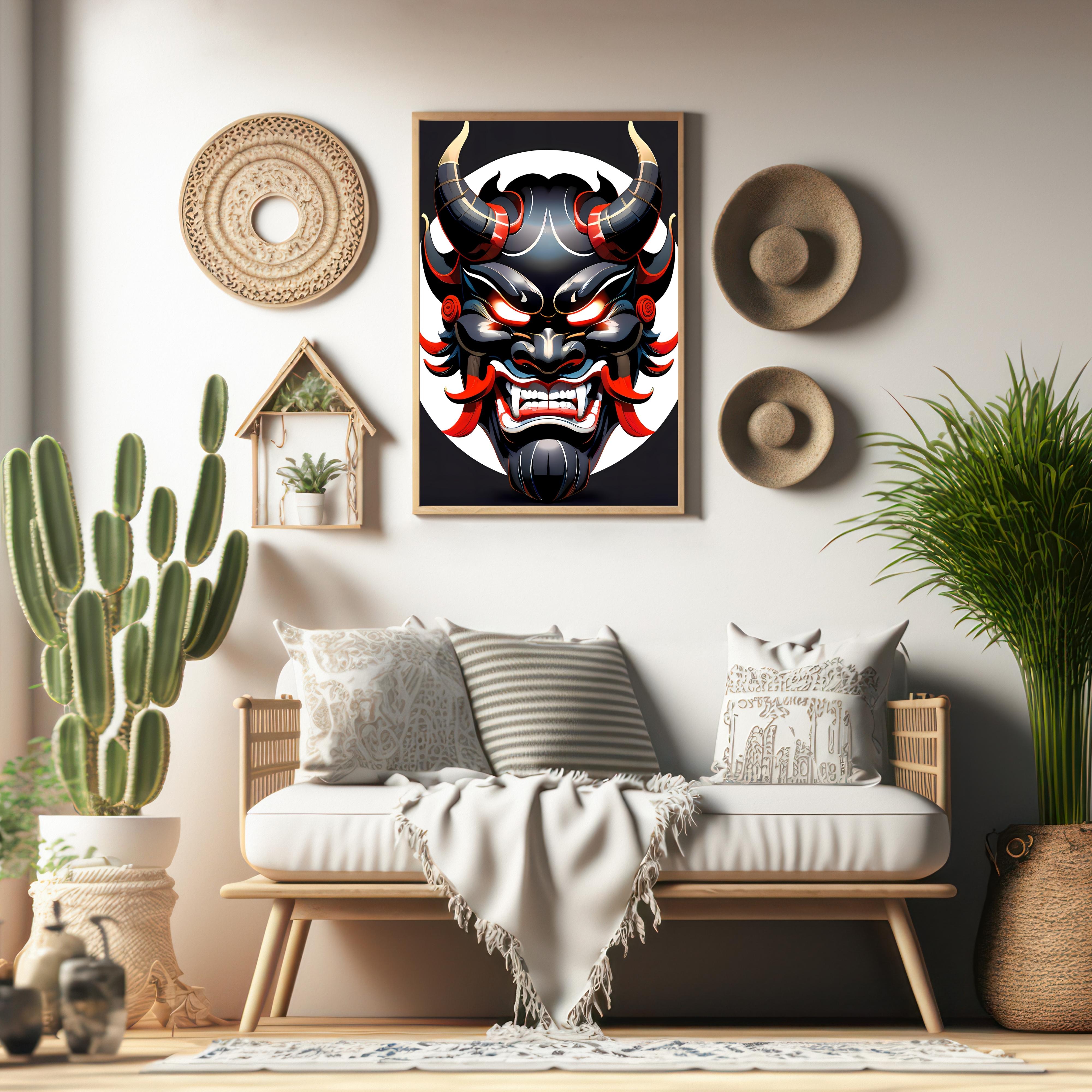 Japanese Mask Printable Wall Art, Ethnic and Traditional Jap - Inspire ...
