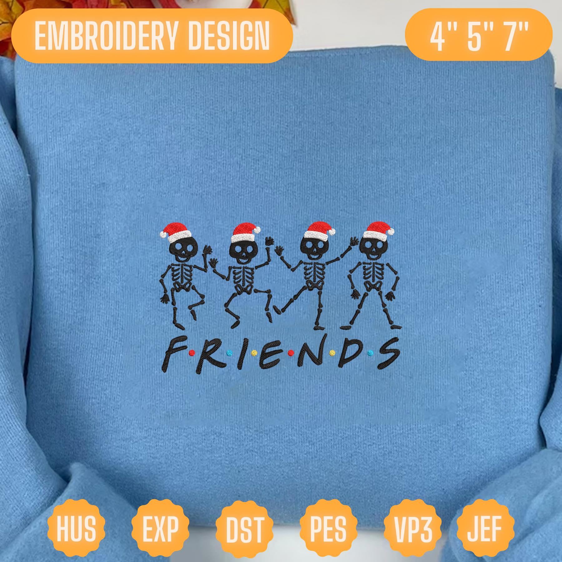 Skeleton Friend Embroidery Designs, Christmas Embroidery Des - Inspire ...